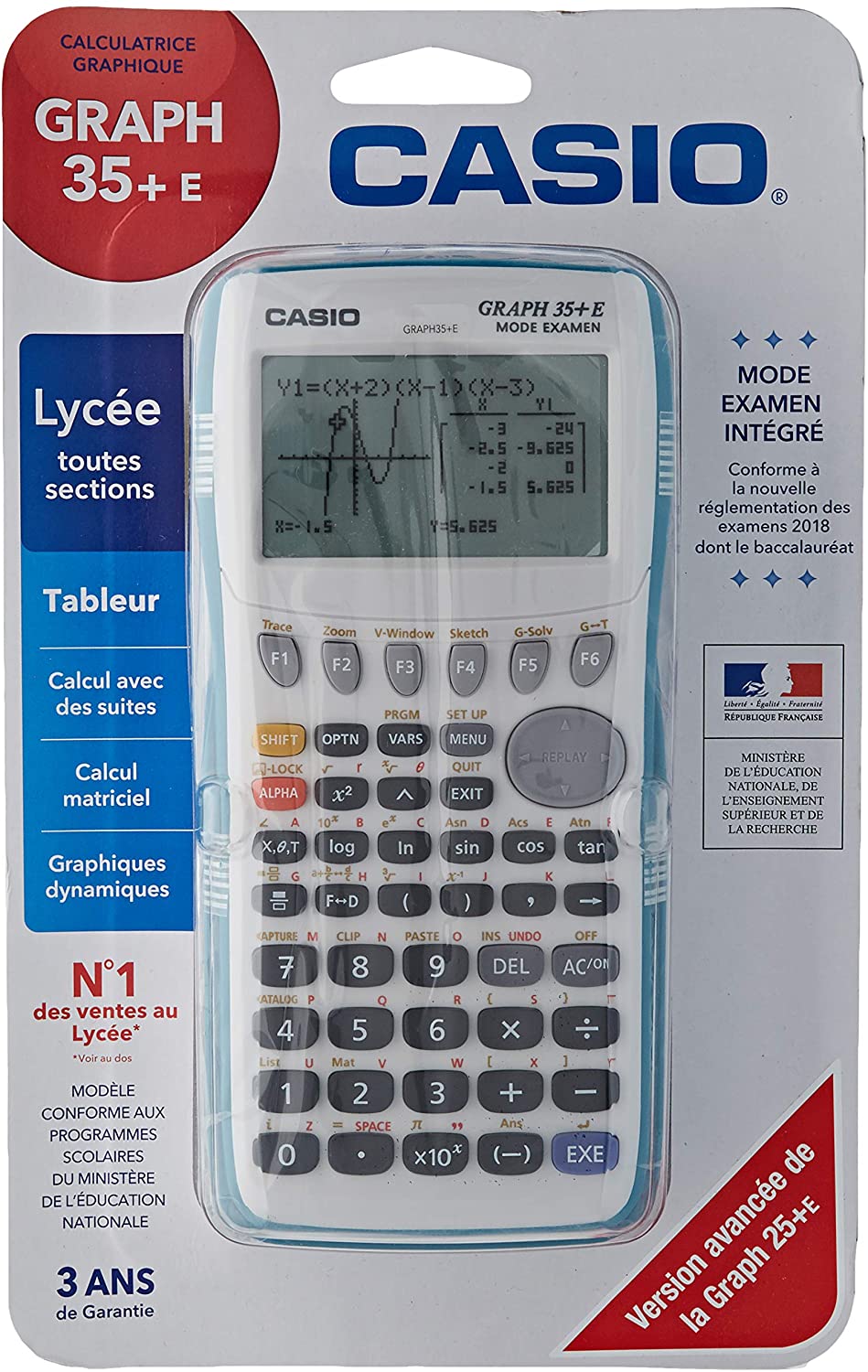 Casio Graph 35+ E Calculatrice graphique USB avec mode examen - LPMarocaine