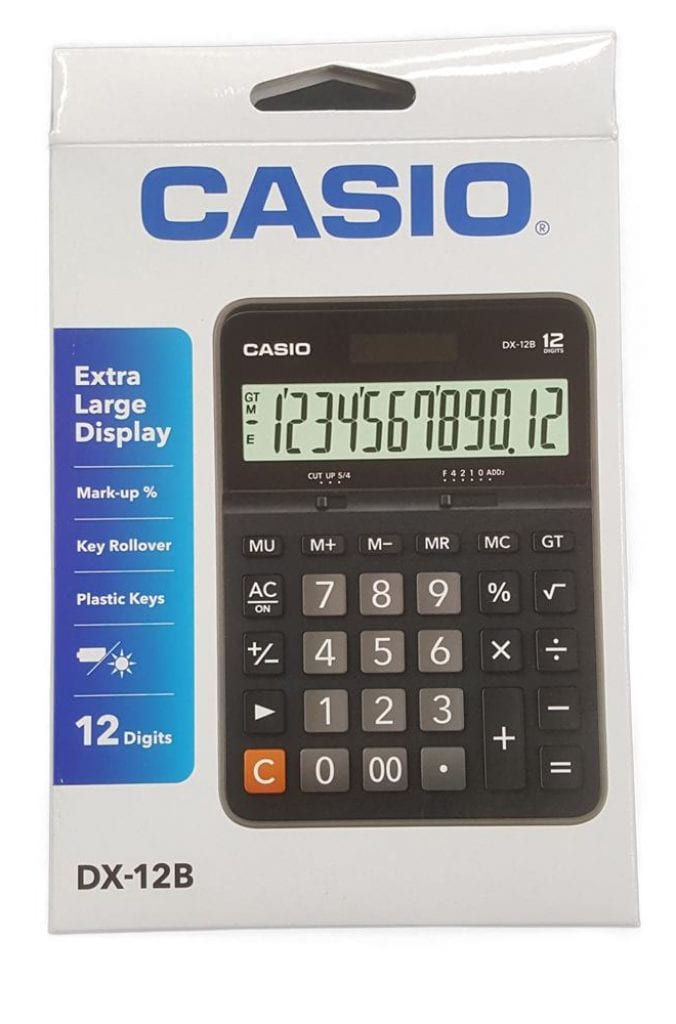Casio DX-12B 12-Digit Calculatrice (Noir) - LPMarocaine