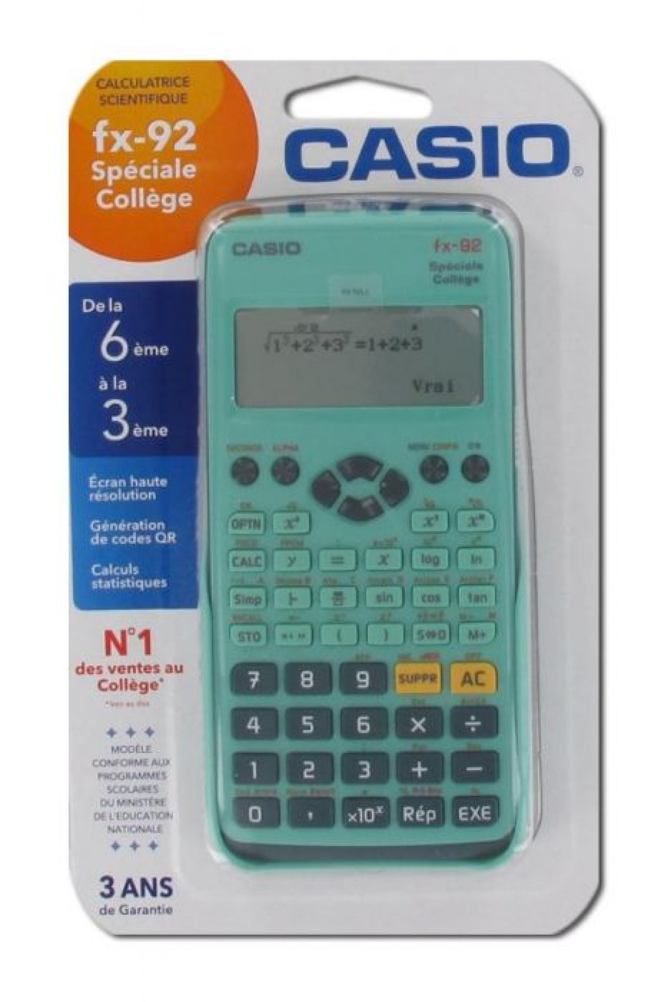 Casio Calculatrice Scientifique FX-92+ Spéciale Collège - LPMarocaine