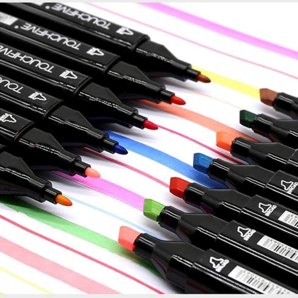 TOUCHFIVE Markers - 80 Color Set Touch Five Alcohol Twin Tip Pen ...