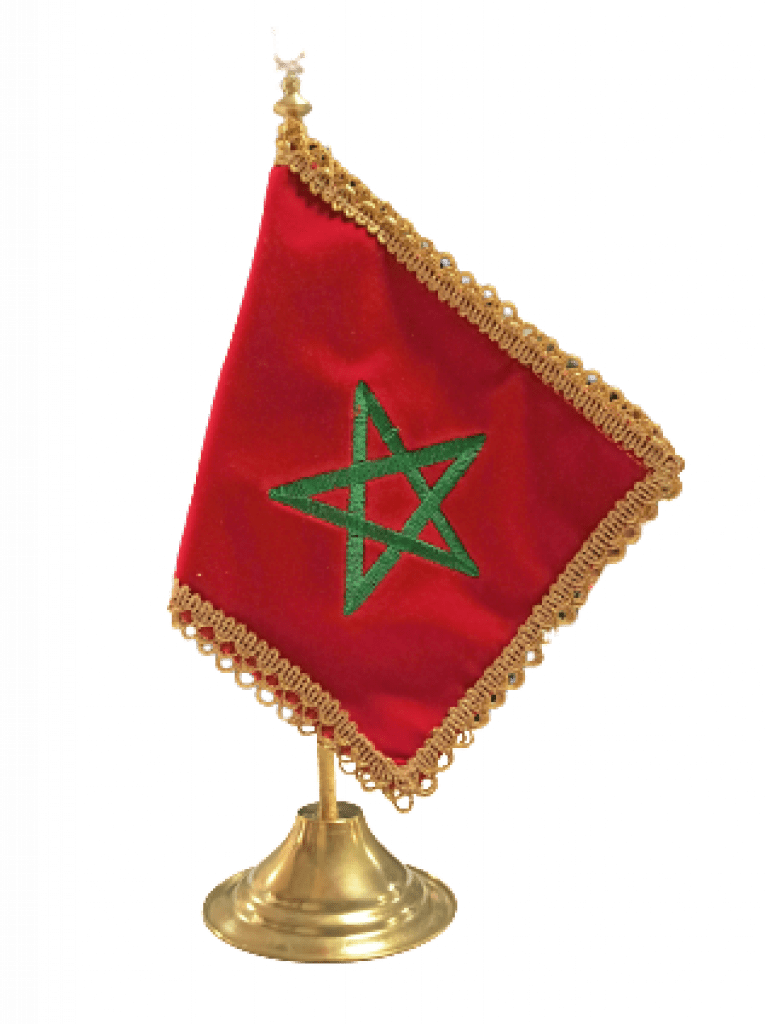 Drapeau de bureau support cuivre 32-40cm - LPMarocaine